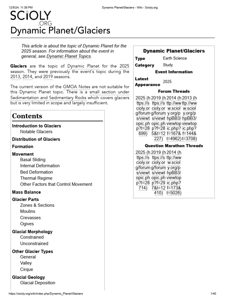 Dynamic Planet - Glaciers - Wiki | PDF | Glacier | Geomorphology