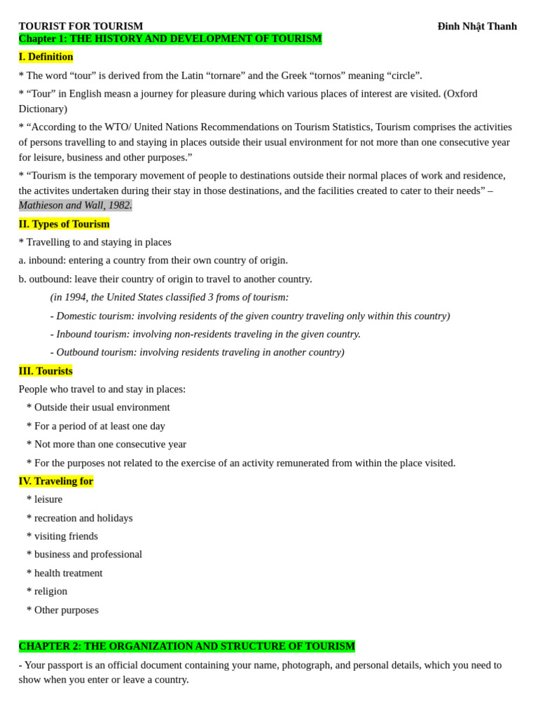 English for Tourism | PDF | Passport | Tourism