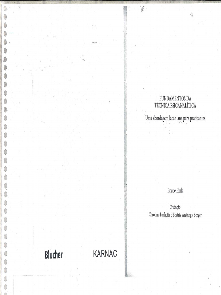 Bruce Fink Fundamentos Da Tecnica Psicanalitica | PDF