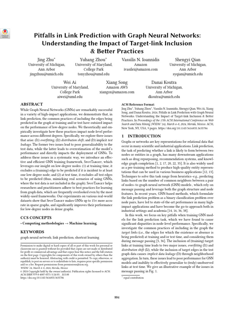 7 - Pitfalls in Link Prediction With Graph Neural Networks Understanding The Impact of Target ...
