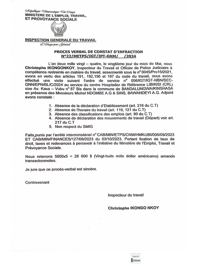 Procès Verbal de Constat D'infraction | PDF