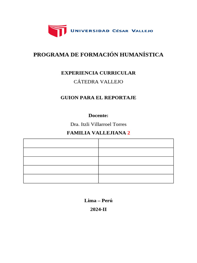 Guion para El Reportaje | PDF