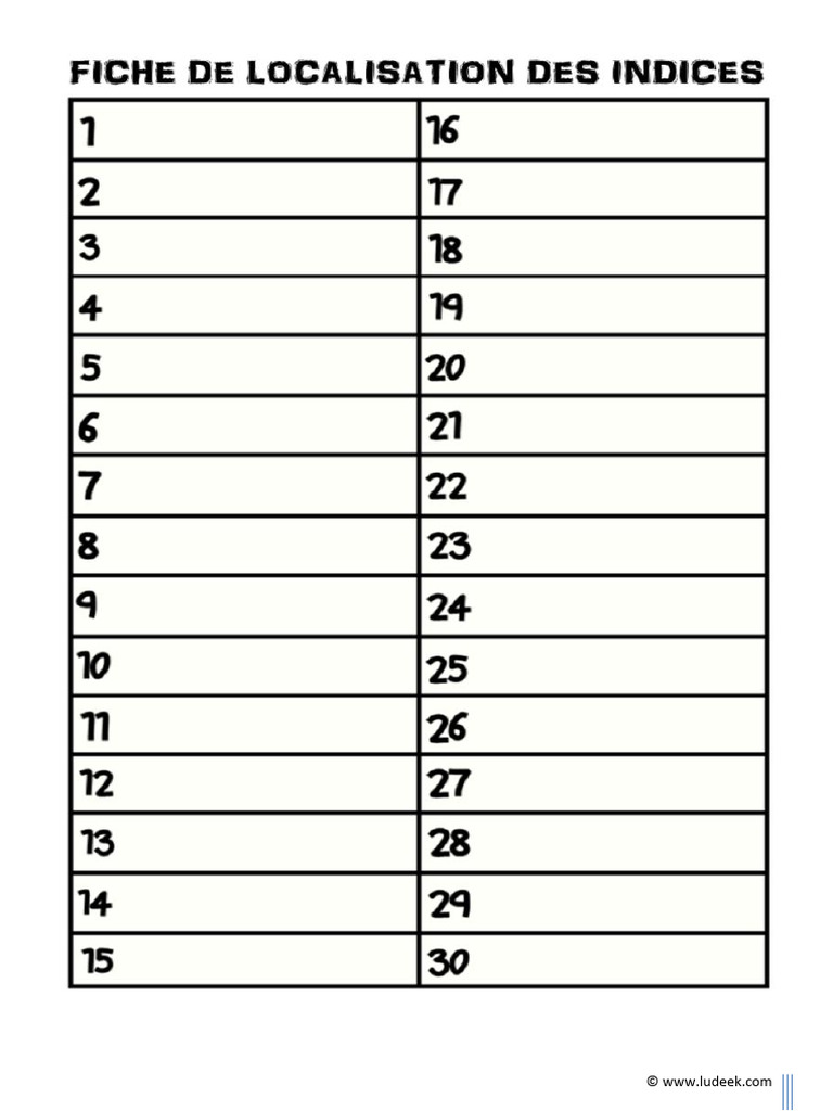 Fiche de Localisation Des Indices Flippy 6 8 Ans | PDF