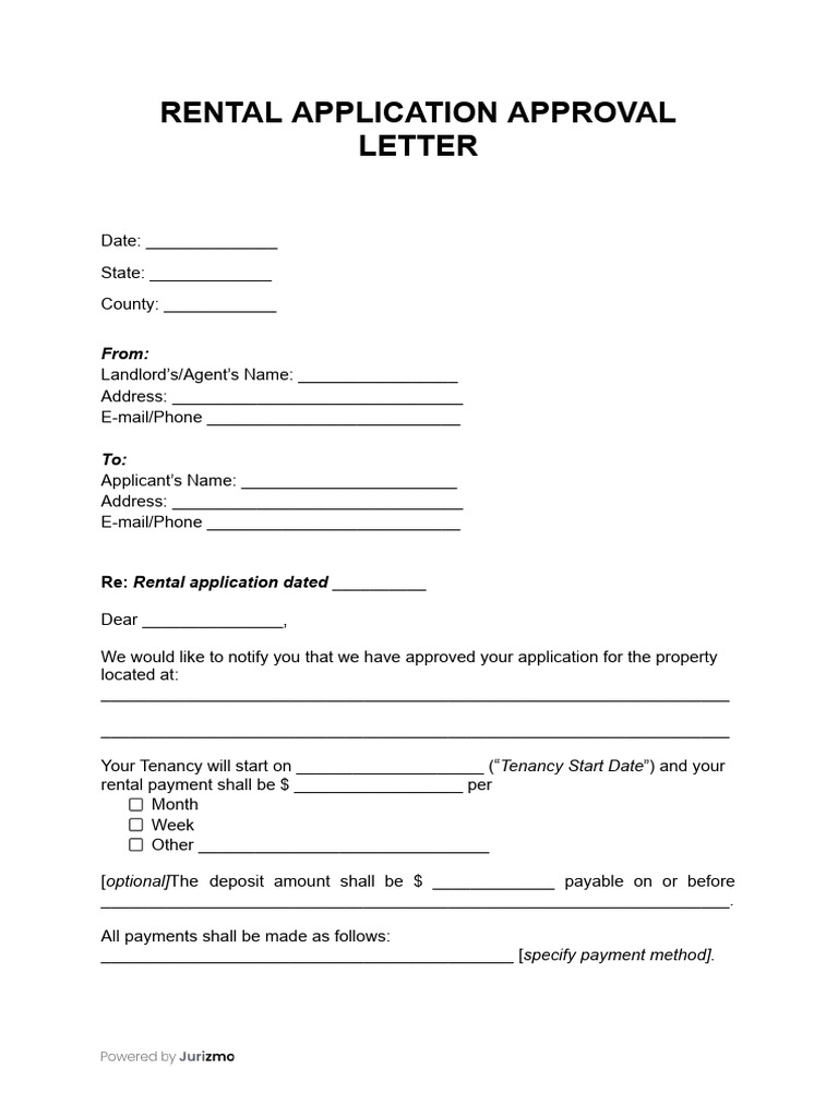 Rental Application Approval Letter | PDF