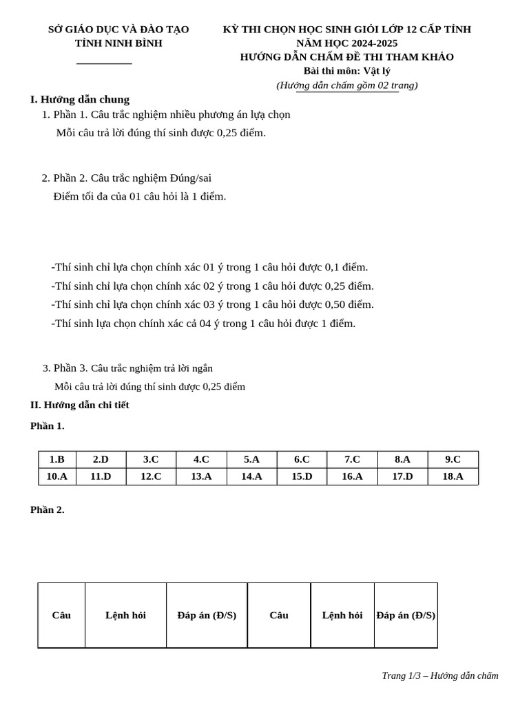 4 - Vatli - HSG12 - 2024 - HDC - Ninh Bình | PDF
