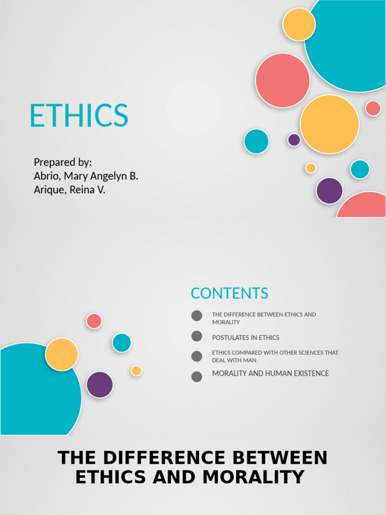 Ethics vs. Morality Explained | PDF
