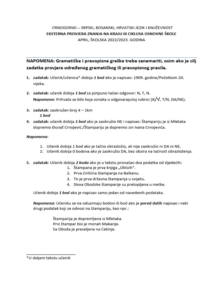 Shema Za 9. Razred April 2023 1 | PDF