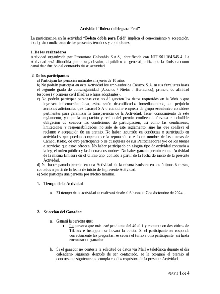 Términos y Condiciones Boletas Feid | PDF | Publicidad