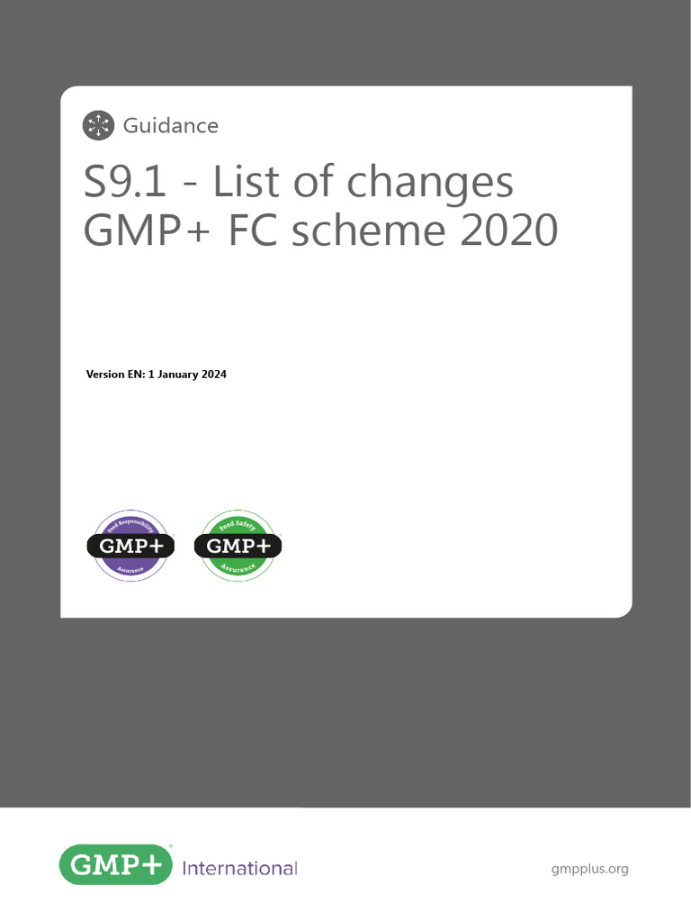 GMP+ FC Scheme 2020 Changes Overview | PDF