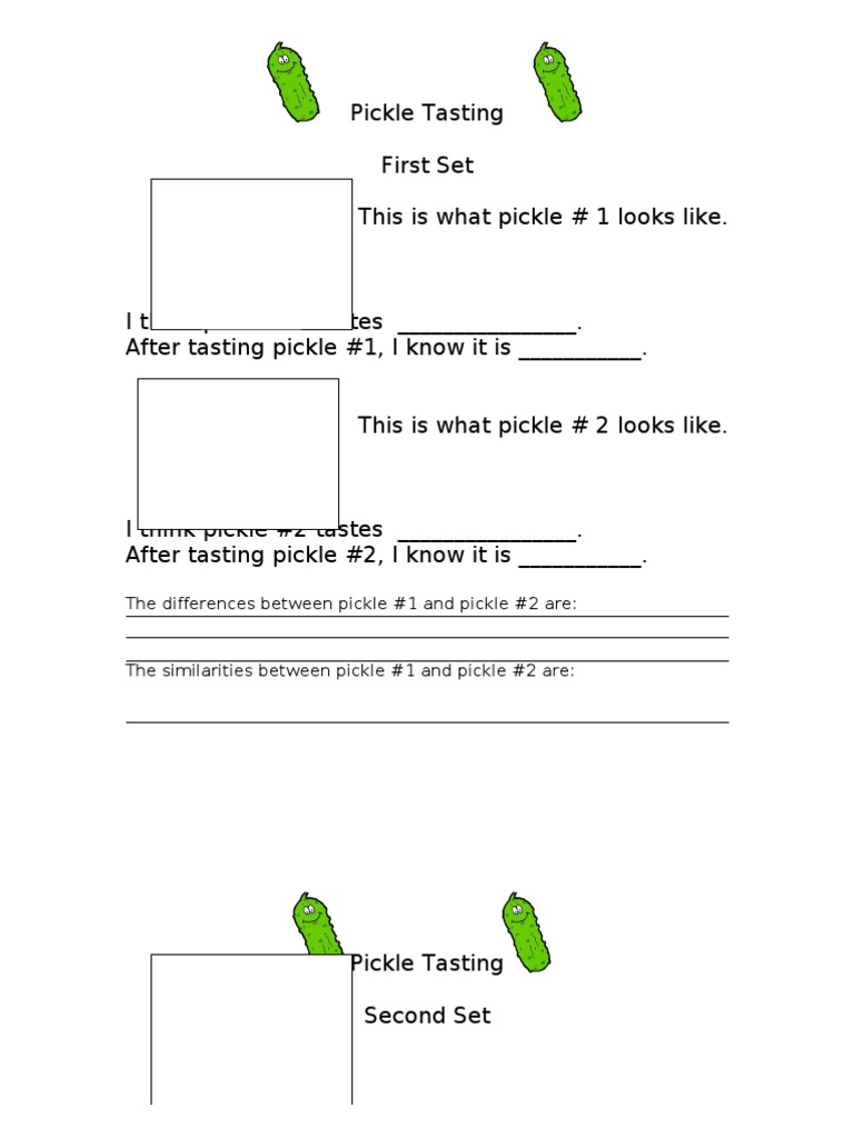 Pickle Tasting Worksheet | PDF