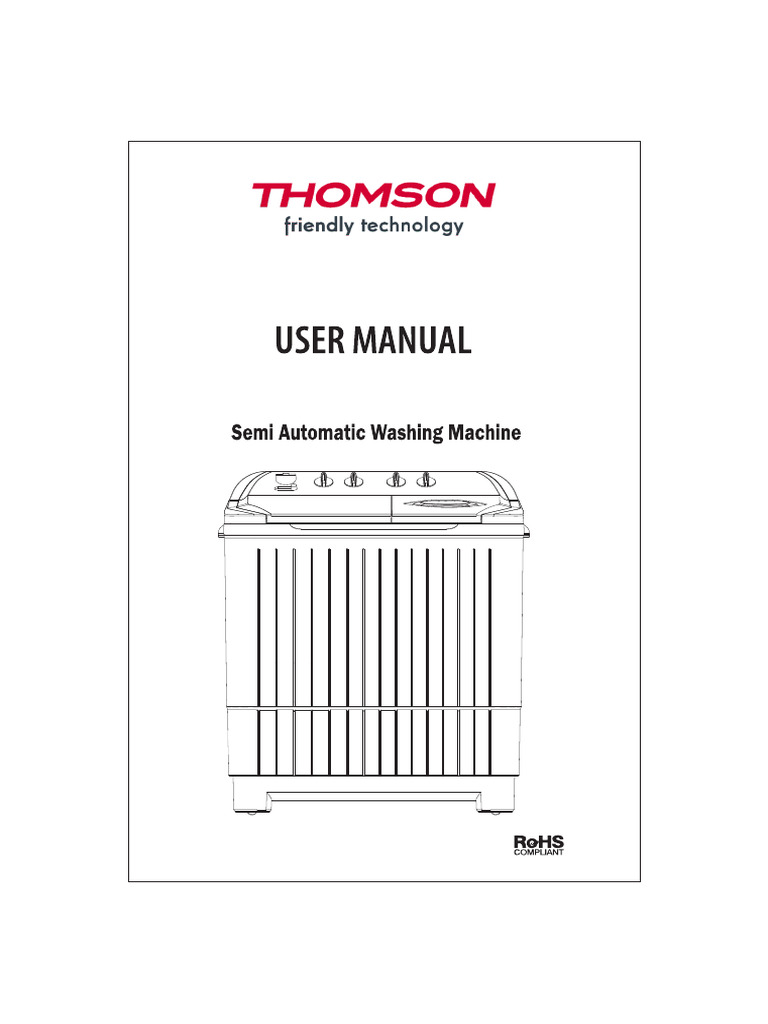 Thomson Washing Machine USER MANUAL 1 | PDF
