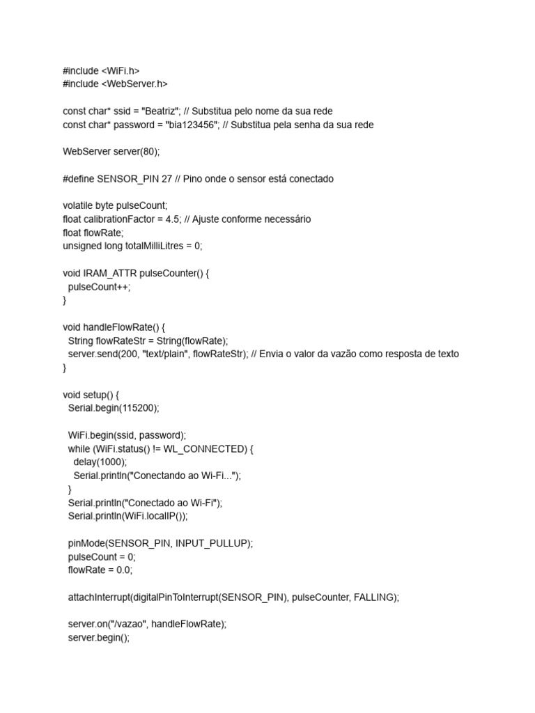 Código ESP32 Certo | PDF