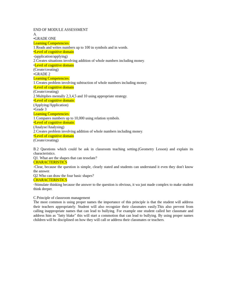 END OF MODULE A-WPS Office | PDF