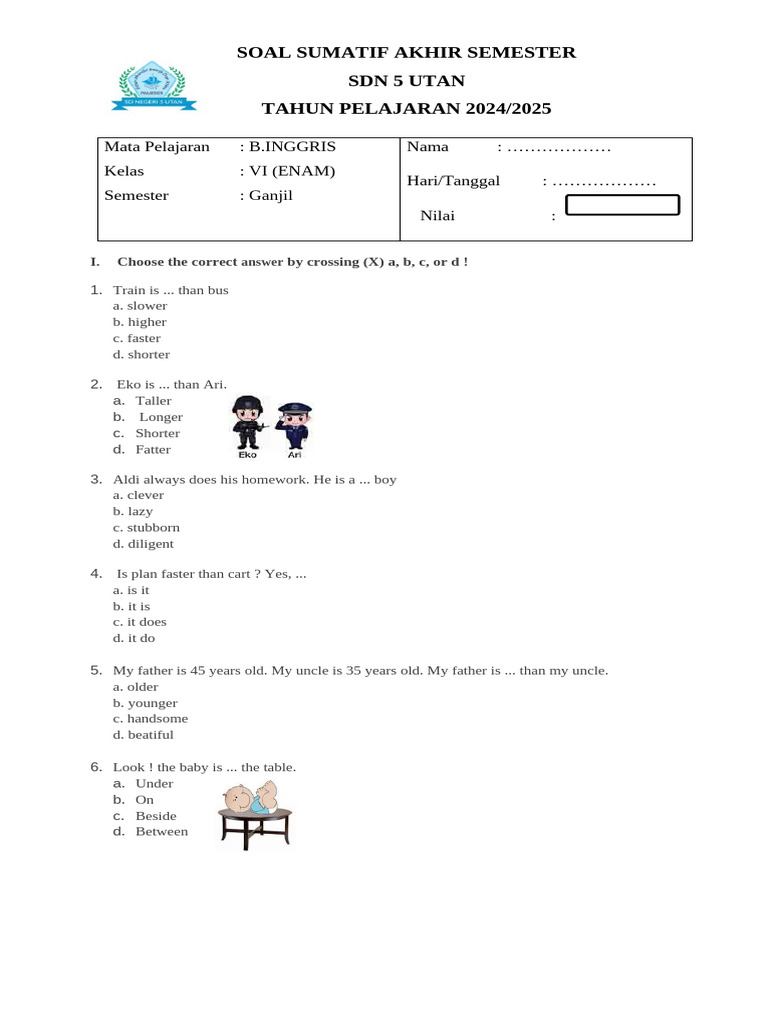 Soal Sumatif Ganjil Semester 2024 | PDF