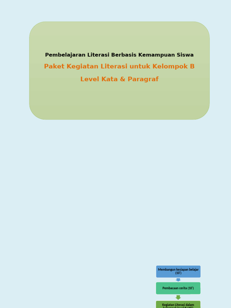 Unit 4 - Paket Kegiatan Literasi Kelompok Level B | PDF