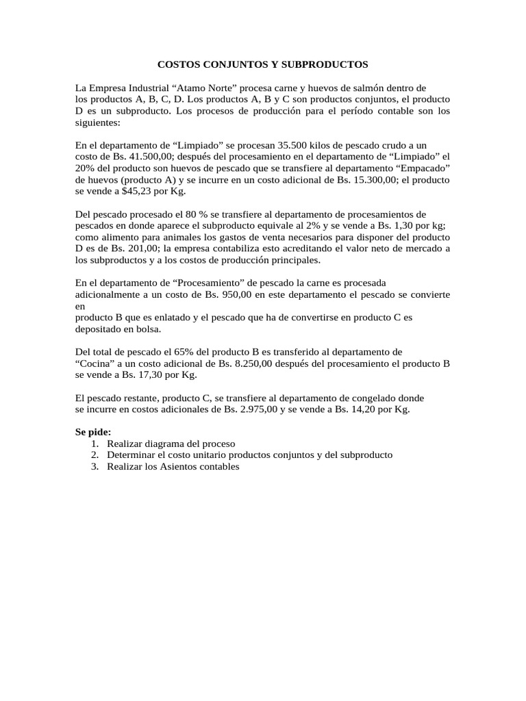 Actividad 4 Costos Conjuntos | PDF | Carne | Alimentos