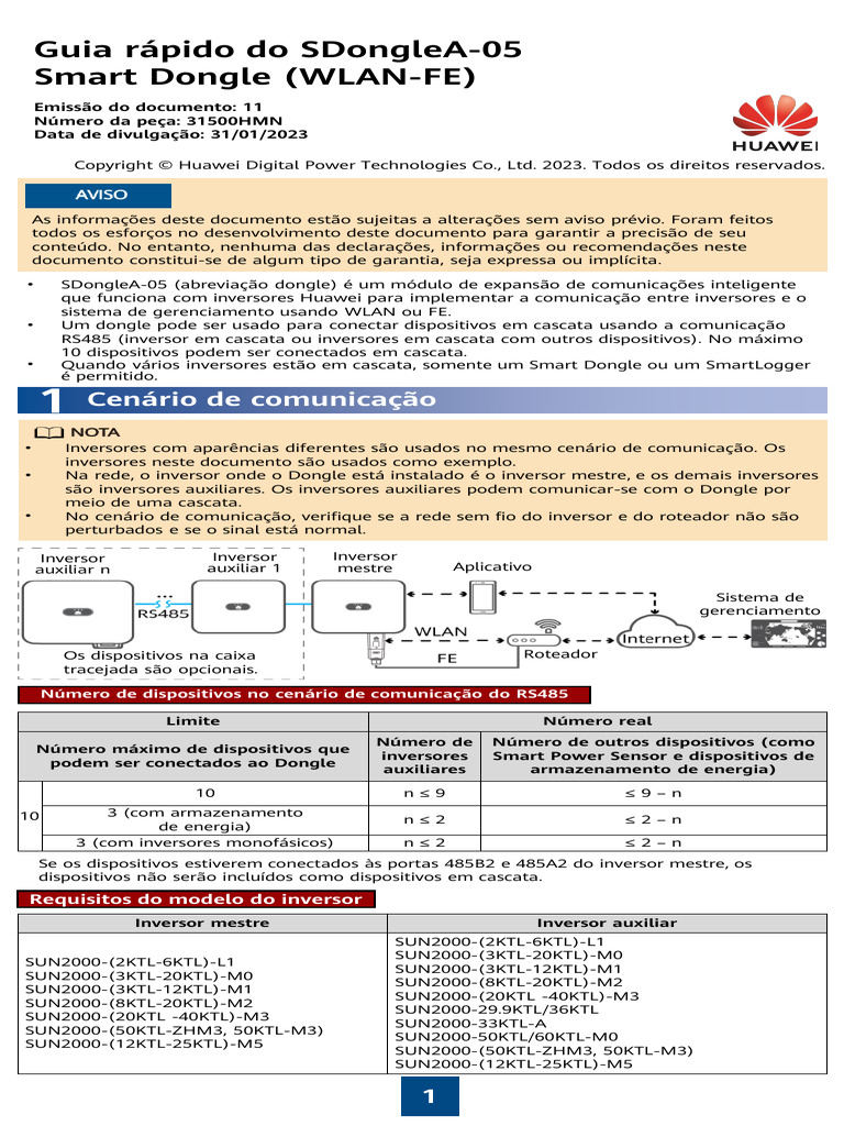 Guia Rápido Do SDongleA-05 Smart Dongle (WLAN-FE) - PT | PDF | Rede de computadores | Engenharia ...