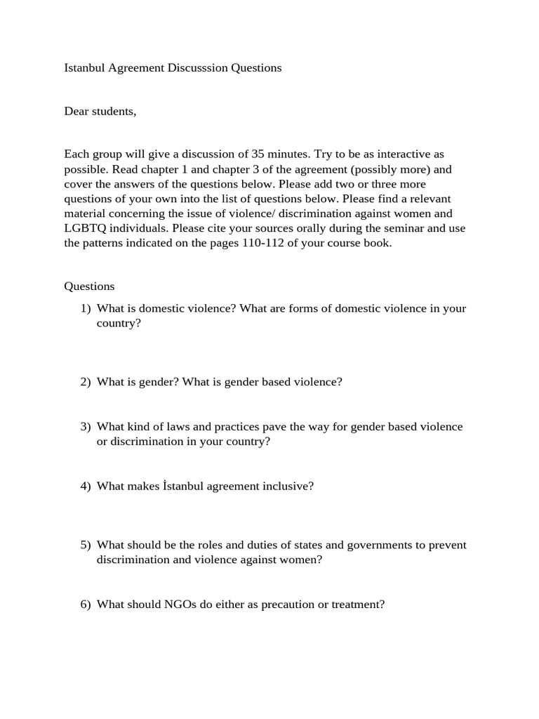 Ä°stanbul Agreement | PDF