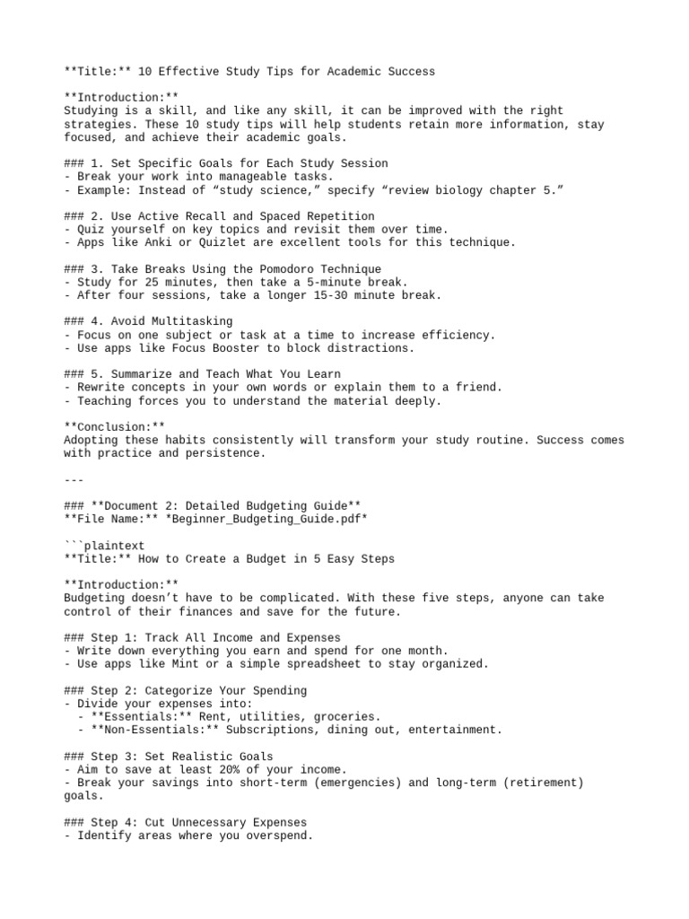 Detailed Study Tips | PDF | Cognitive Science | Cognition