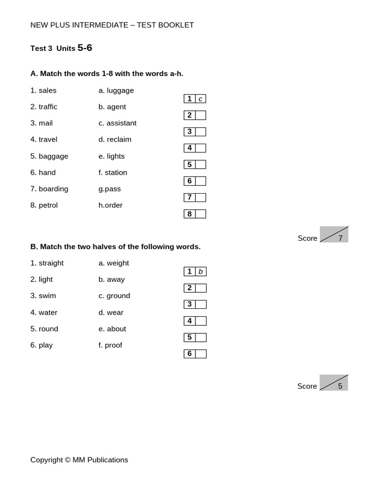 Intermediate Test Units 5-6 | PDF