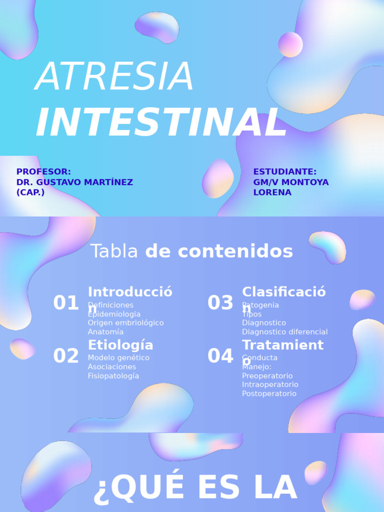 Atresia Intestinal | PDF | Tracto gastrointestinal | Órgano (anatomía)