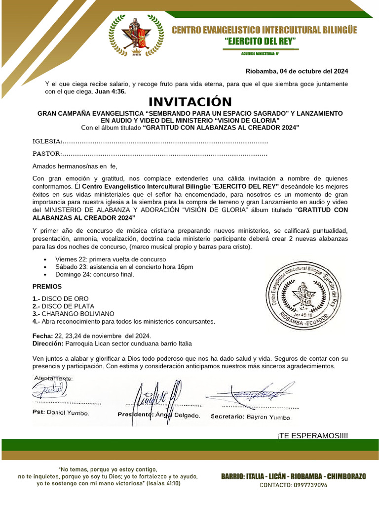 1 Invitacion Campaña 2024 Pdf