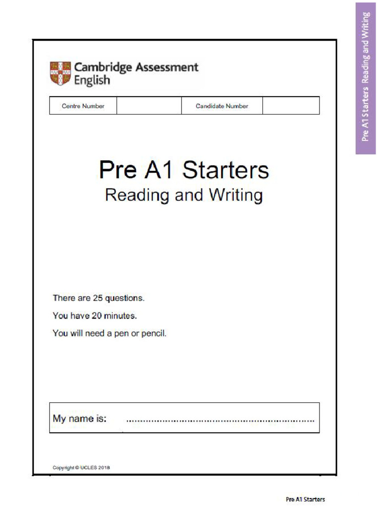 Fun For Starters Pre A1 - Practice | PDF