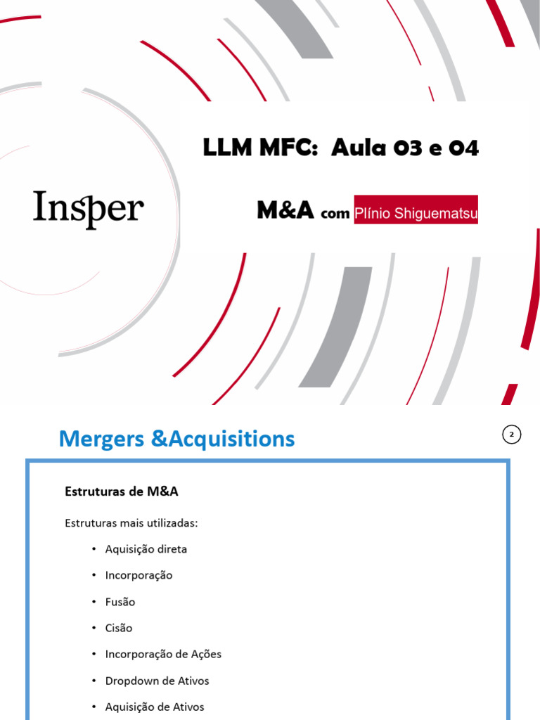 Aula 03 e 04 - FusoesAquisicoes - Insper 2024 v1 | PDF | Debênture ...