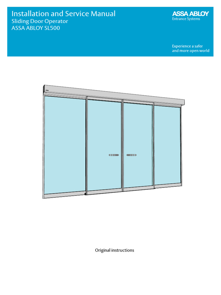 En ASSA ABLOY SL500 Sliding Door Operator 1009203en | PDF | Door | Safety