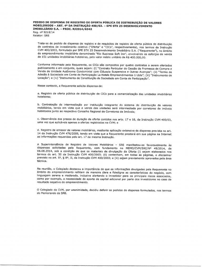 PROC CVM 6342 Rio Business Soft Inn | PDF