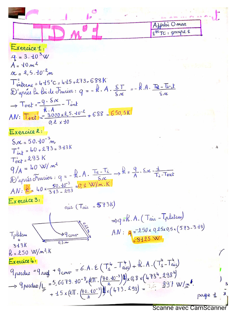 TD Transfert Thermique | PDF