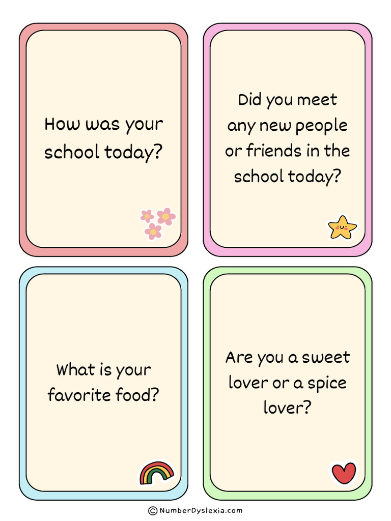 Dinner Time Conversation Cards | PDF