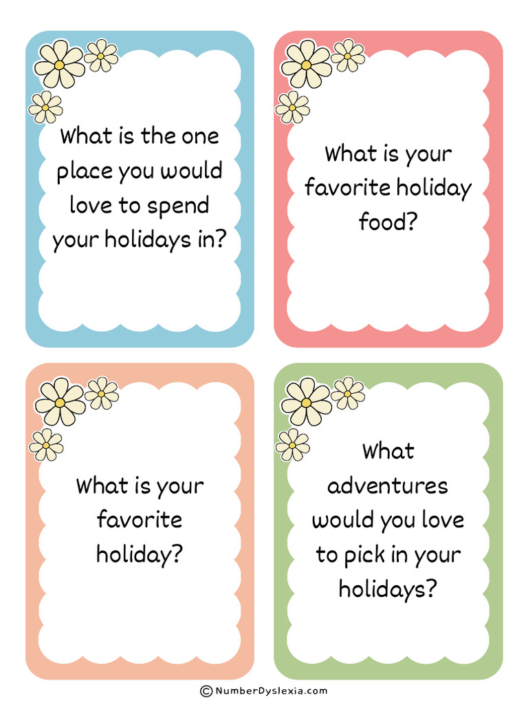 Holiday Themed Conversation Cards | PDF | Christmas