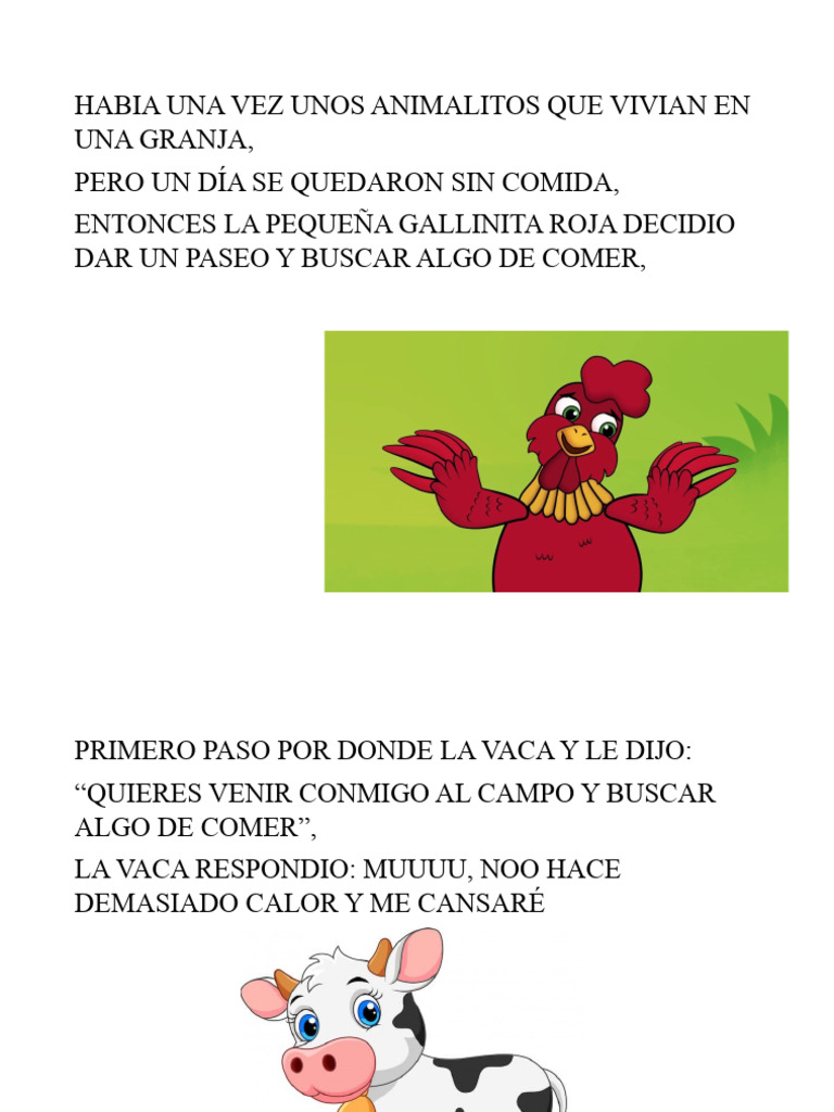Cuento La Gallinita Roja | PDF