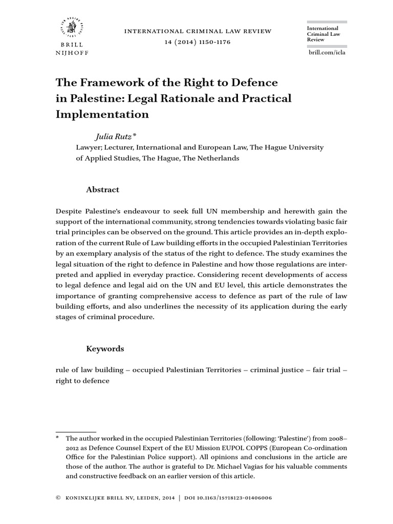 Framework Right of Defence | PDF | Prosecutor | Legal Aid