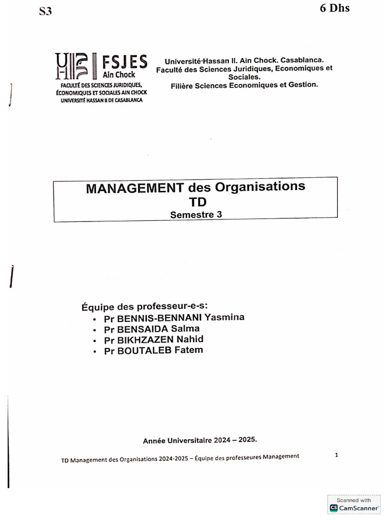 Management s3 (TD'S) | PDF