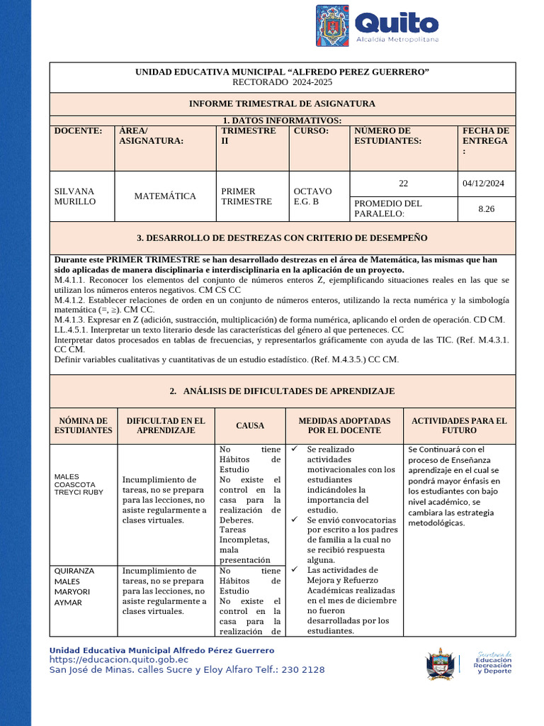 8vo. EGB | PDF | Modificación de comportamiento | Aprendizaje