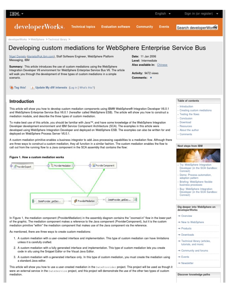 Developing Custom Mediations For Websphere Enterprise Service Bus
