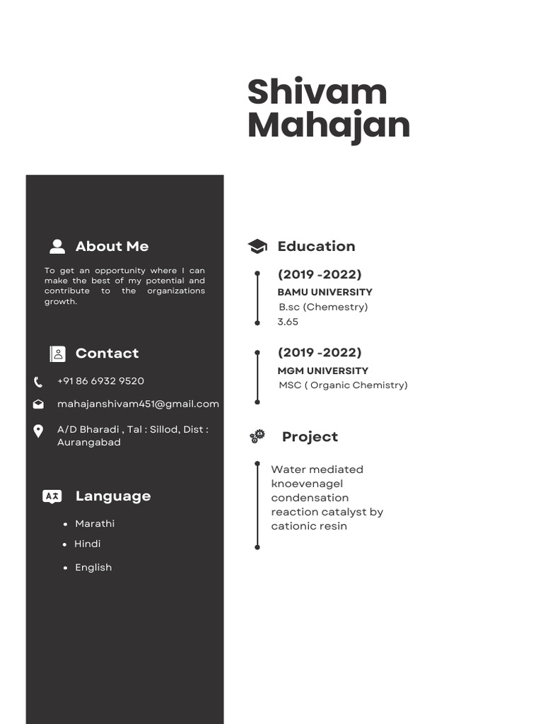 Modern Minimalist CV Resume | PDF