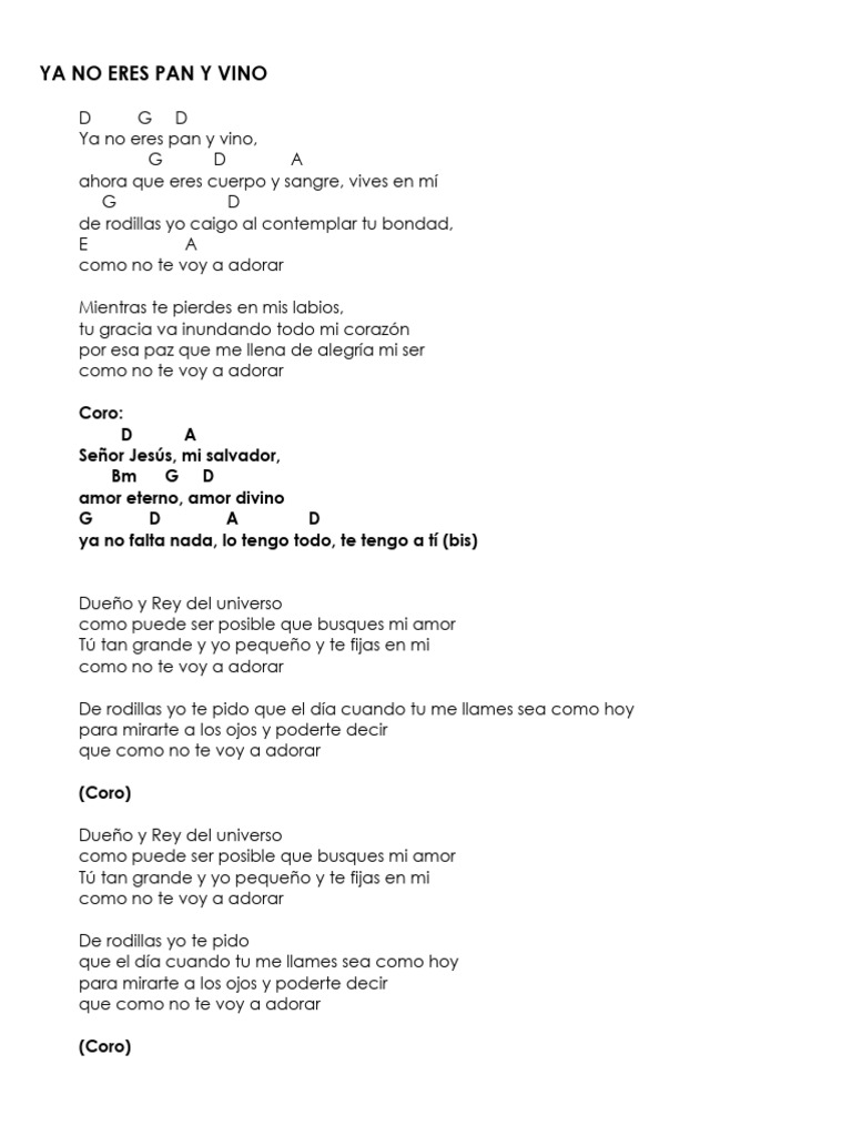 Ya No Eres Pan Y Vino Pdf