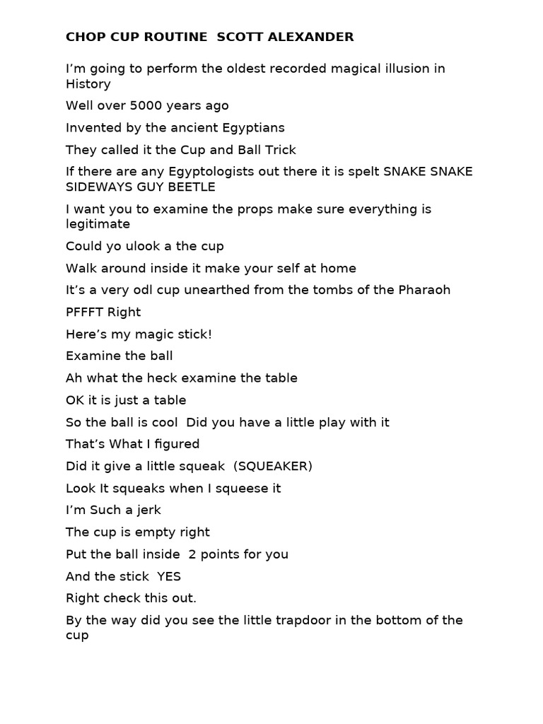 chop cup routine | PDF | Ancient Egypt