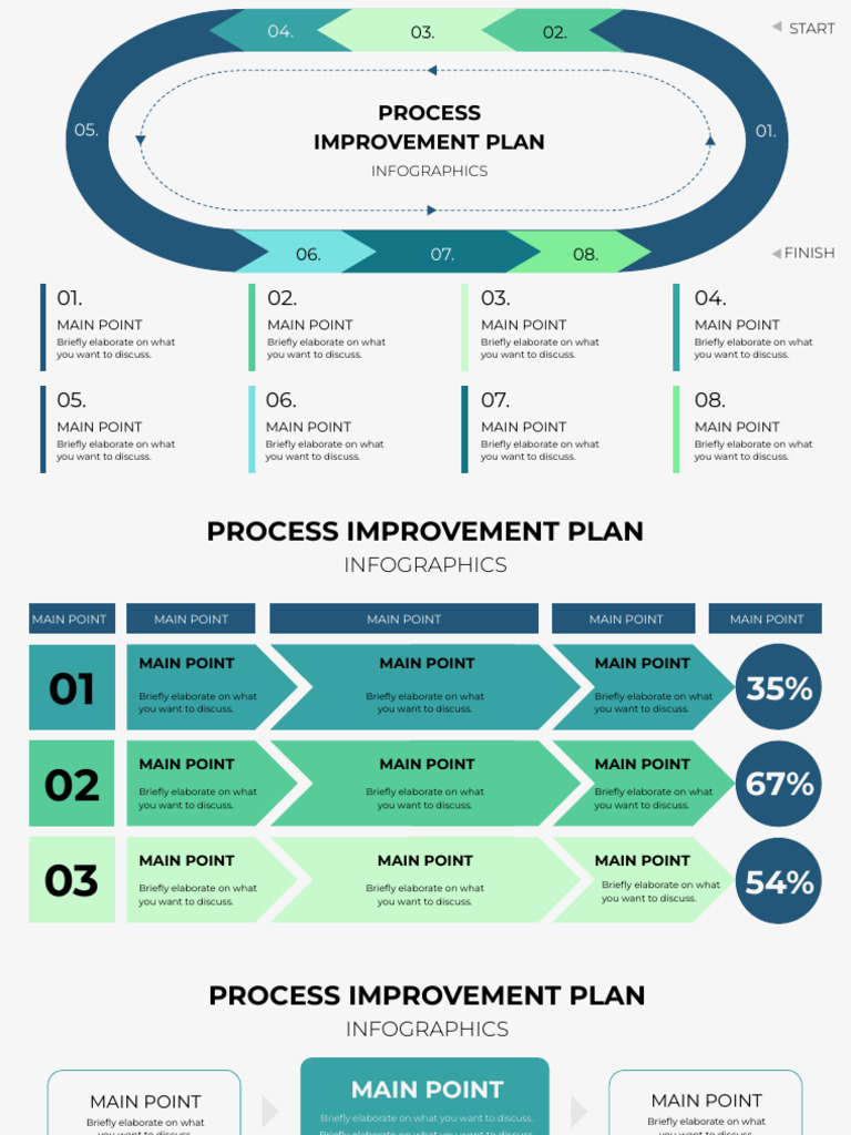 Professional Process Improvement Plan Infographics | PDF