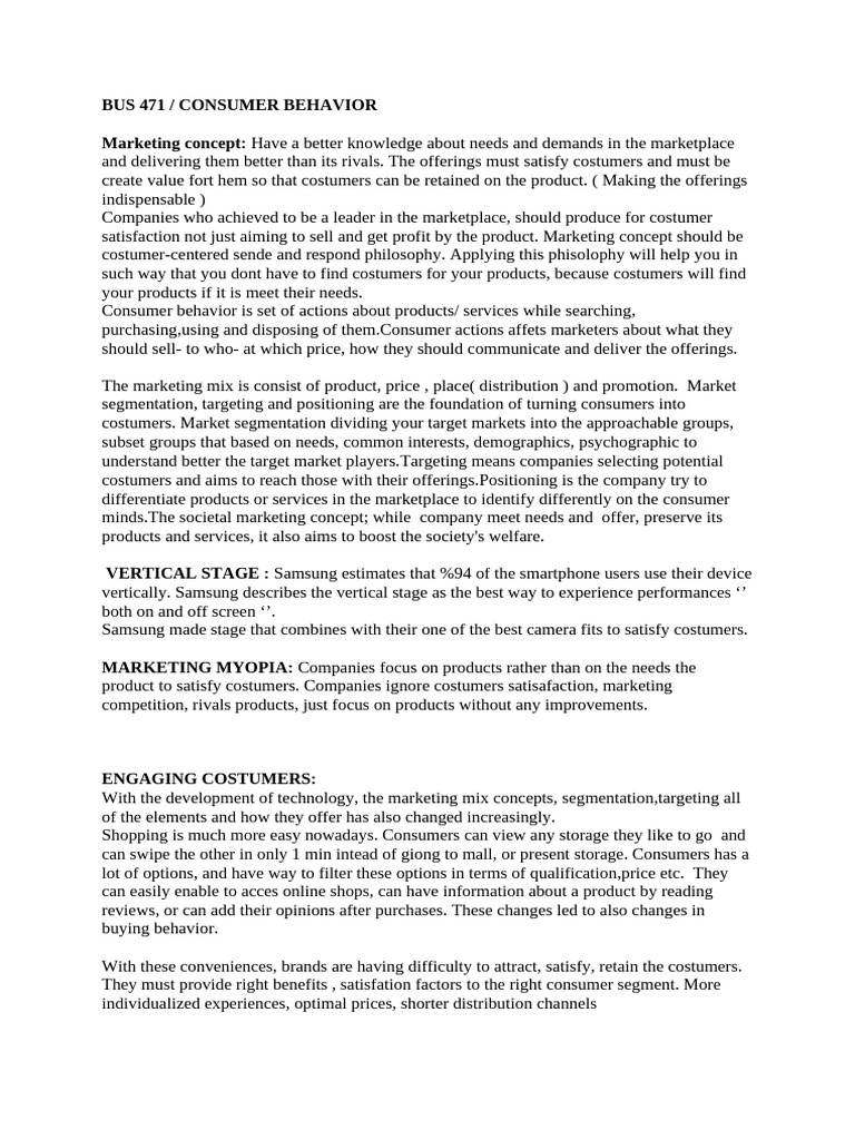 BUS 471 | PDF | Marketing | Market Segmentation