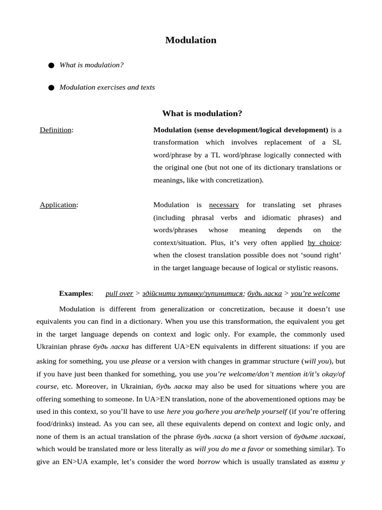 Modulation and antonymic translation | PDF | Translations | Phrase