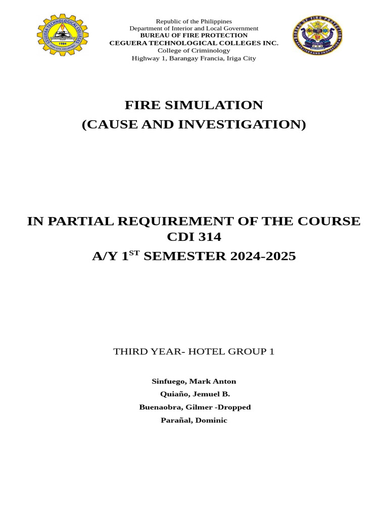 Group 1, Fire Simulation Report | PDF | Fires | Fire Safety