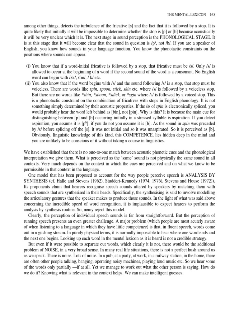 Understanding Speech Perception Mechanics | PDF | Speech | Word