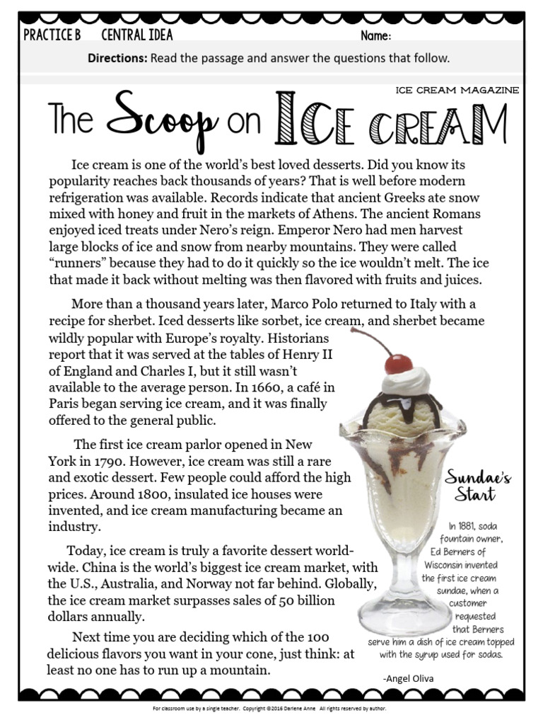 The Scoop on Ice-cream | PDF | Ice Cream | Frozen Desserts