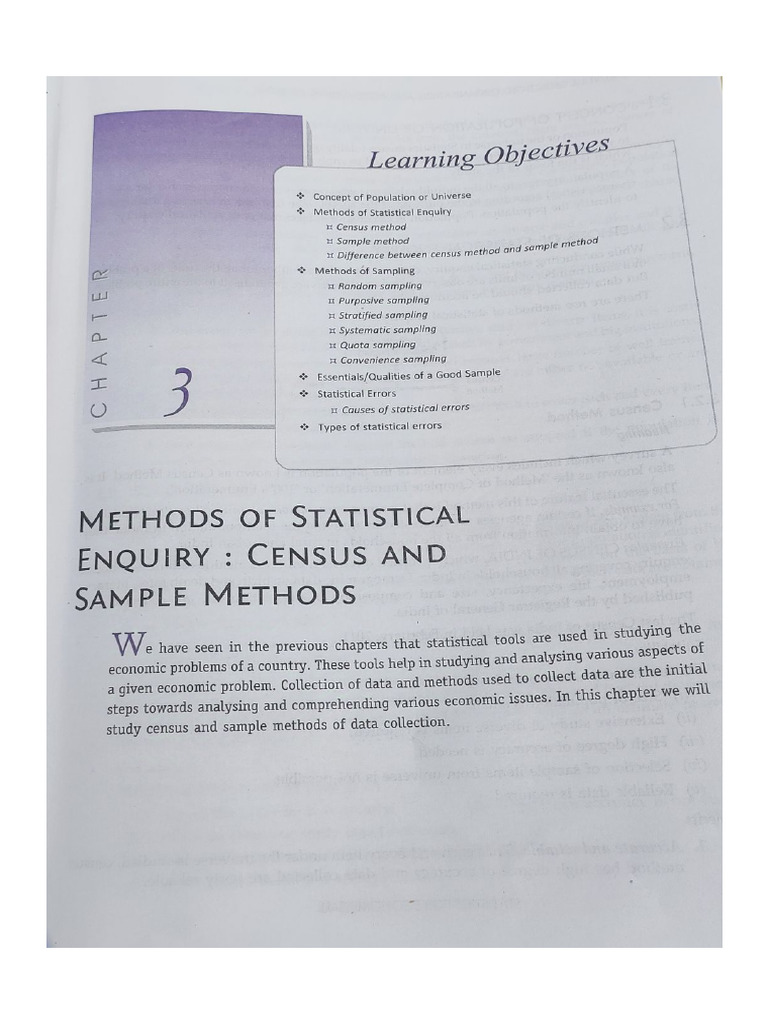 Methods of Statistical Enquiry | PDF
