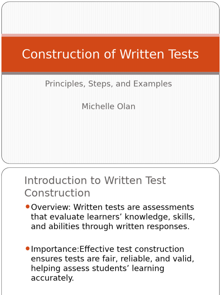 Construction of Written Tests | PDF | Multiple Choice | Learning