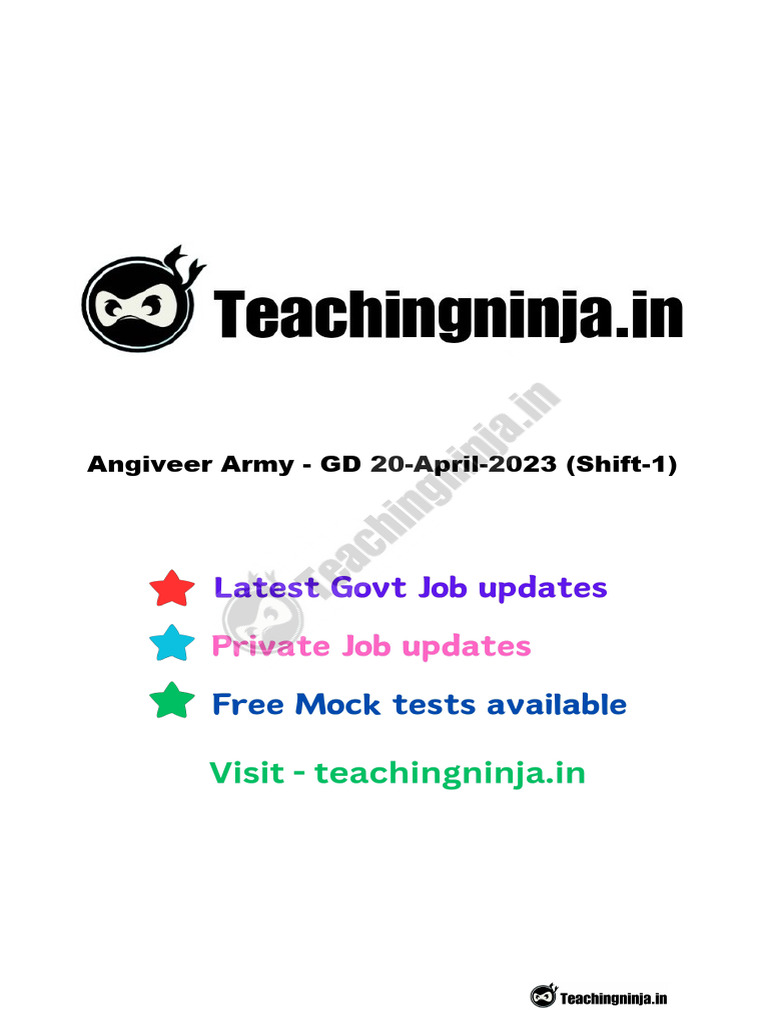 Agniveer-Army-GD-20-April-2023-Shift-1-Memory-Based-Paper | PDF Agniveer-Army-GD-20-April-2023-Shift-1-Memory-Based-Paper | PDF